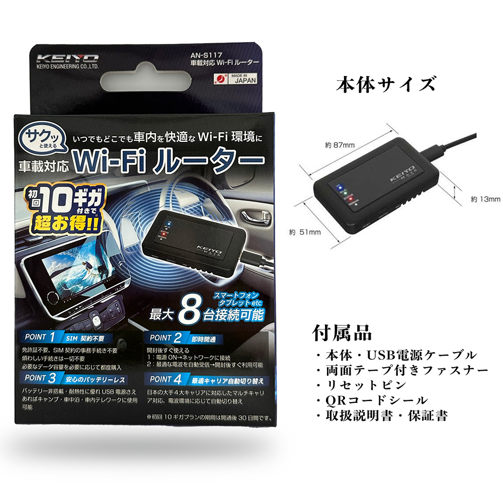 サクッと使える車載対応Wi-FiルーターAN-S117 | 株式会社慶洋エンジニアリング【公式】